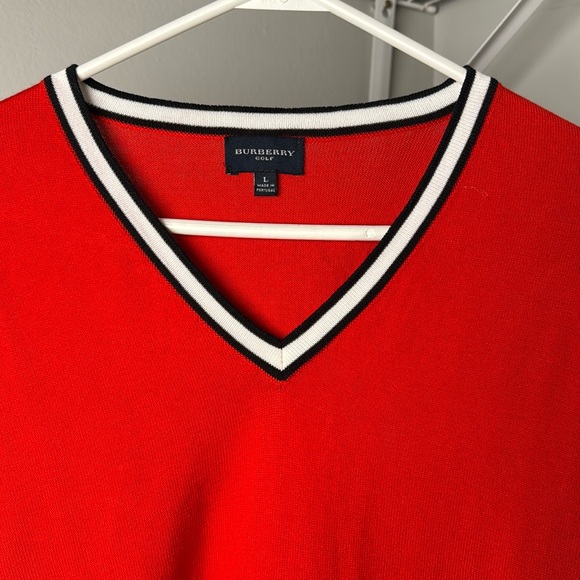 Burberry | Sweaters | Burberry Golf Sweater Red Great Condition | Poshmark